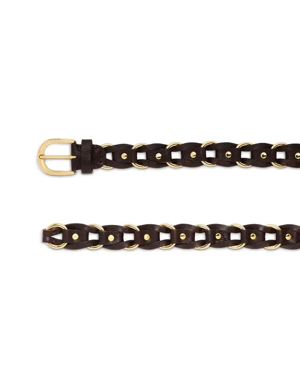 Madewell Metal Ring And Woven Leather Belt - Coffee Bean