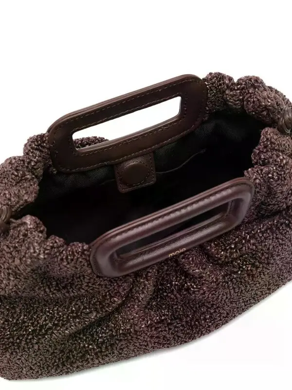 Maje Ruched Top Handle Clutch Bag With Branded Handle