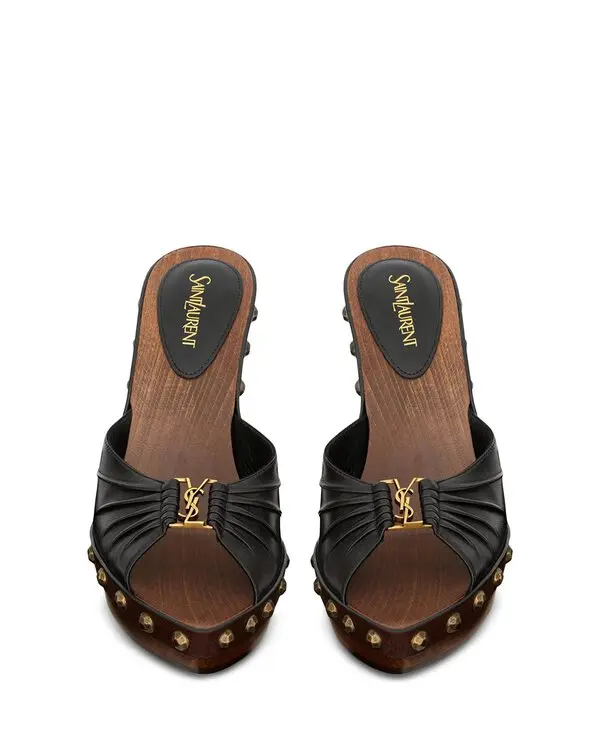 Saint Laurent Babylone Clogs - Eagle Brown