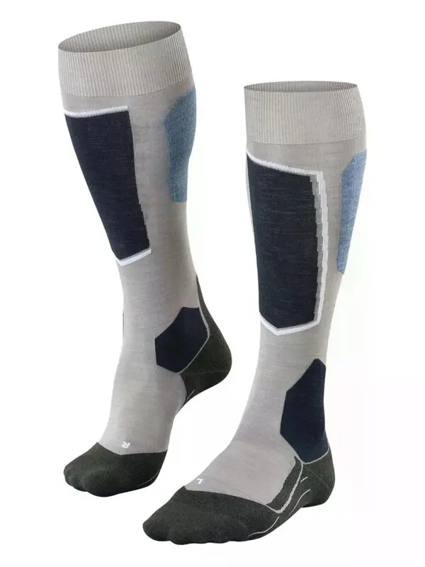 Falke Geometric-patterned Ski Socks - Grey