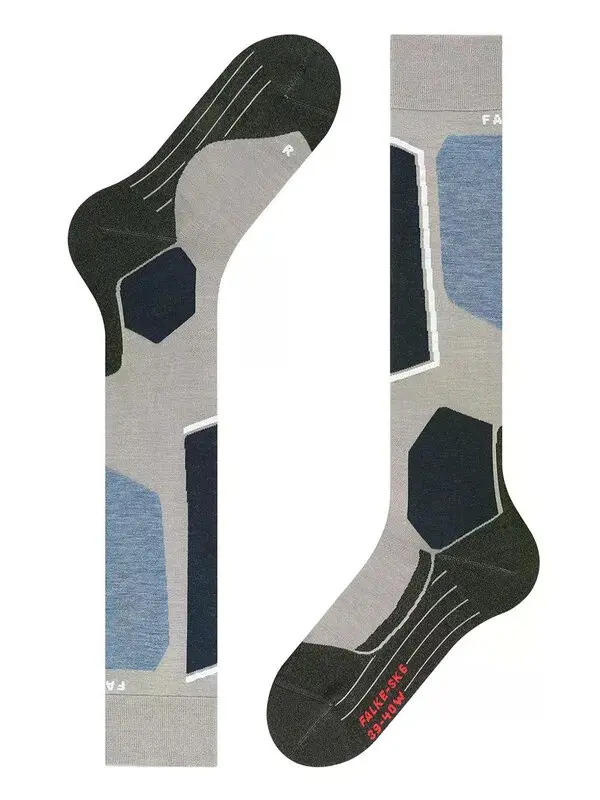 Falke Geometric-patterned Ski Socks - Grey