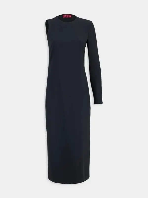 Gucci Asymmetrical Sable Dress - Black