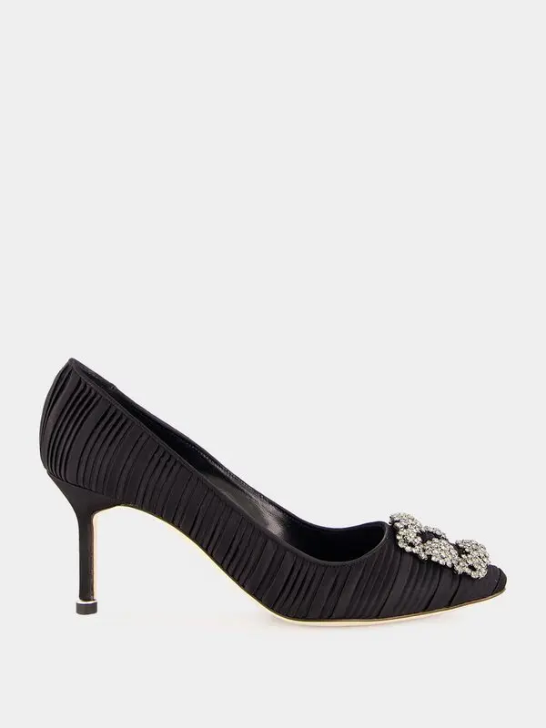 Manolo Blahnik Hangisi Satin Pumps - Black