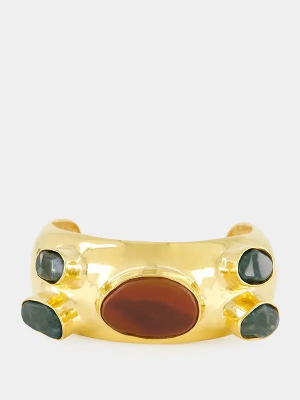PAULA Mazus Stone Embellished Cuff - Gold