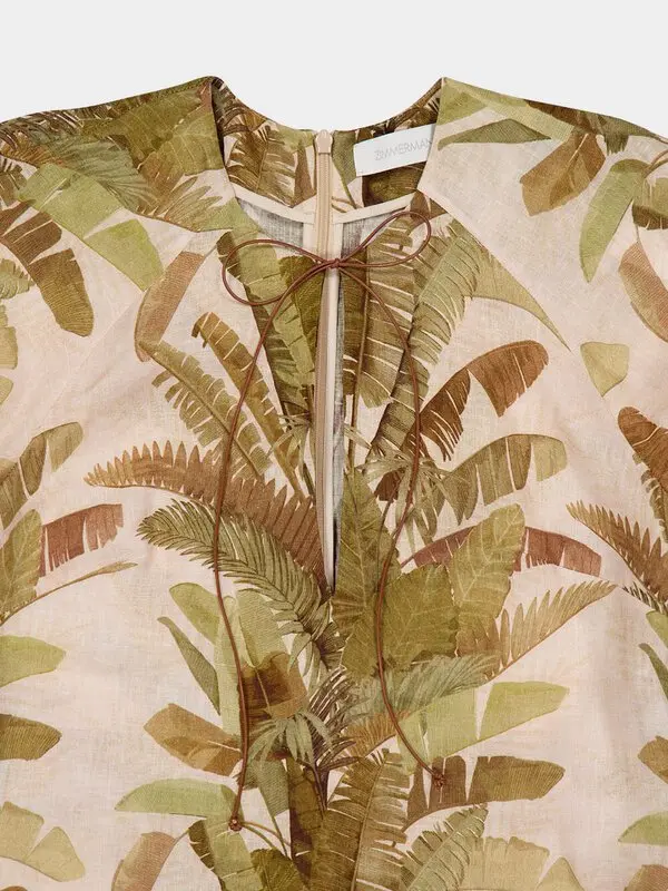 Zimmermann Palm Ascension Linen Midi Dress - Multicolour