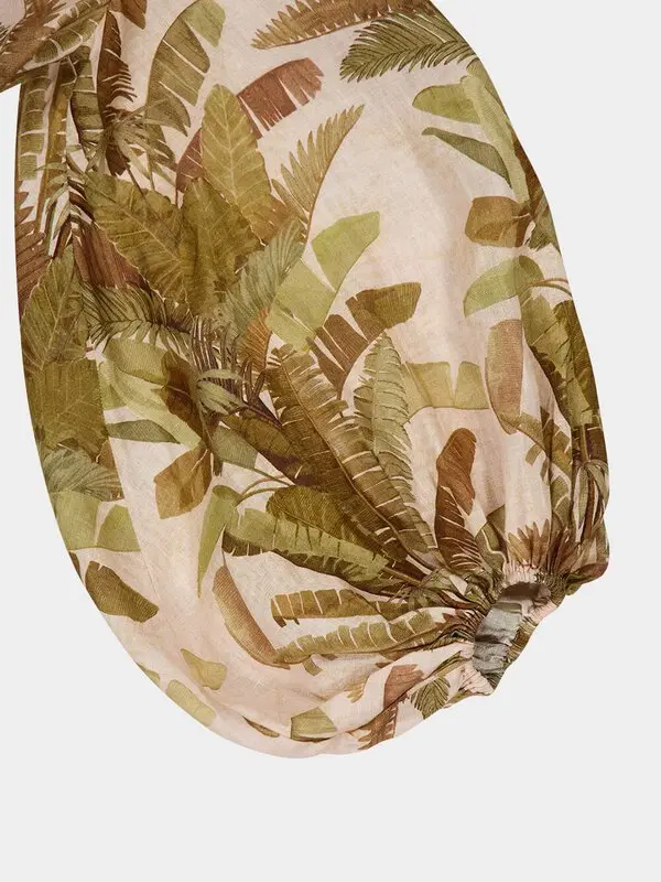 Zimmermann Palm Ascension Linen Midi Dress - Multicolour