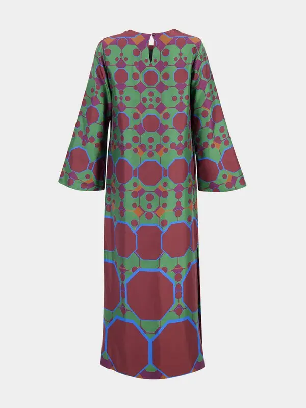 PAULA Shirley Octa Print Printed Silk Twill Maxi Dress