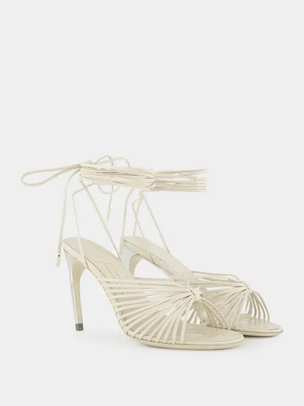 FERRAGAMO Atena 85mm Leather Sandals - White
