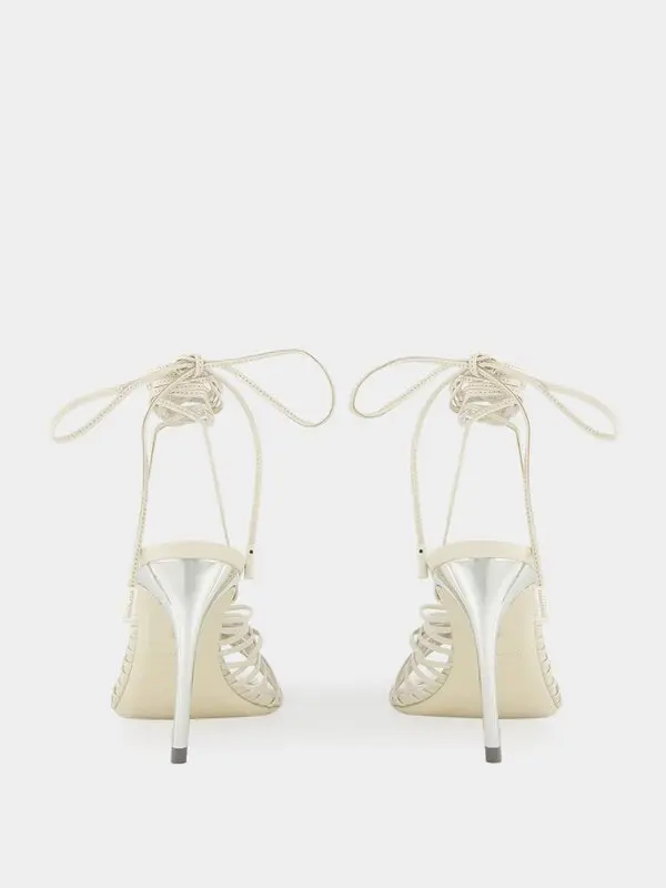 FERRAGAMO Atena 85mm Leather Sandals - White