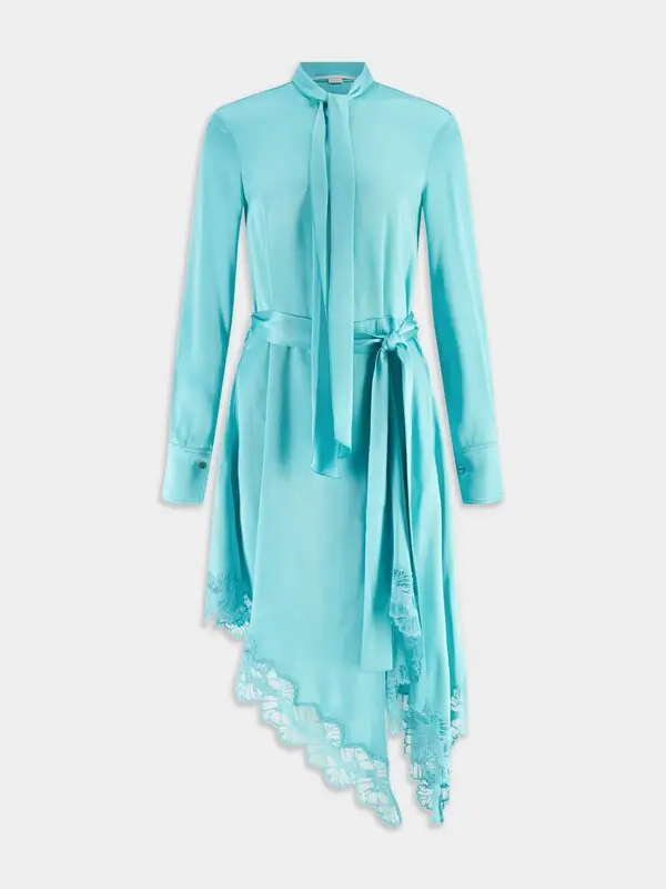Stella McCartney Double Satin Lace Dress - Blue