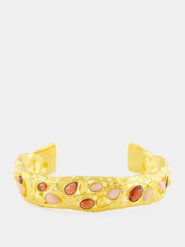 AURÉLIE BIDERMANN Atalide Bracelet With Garnet And Opal - Gold