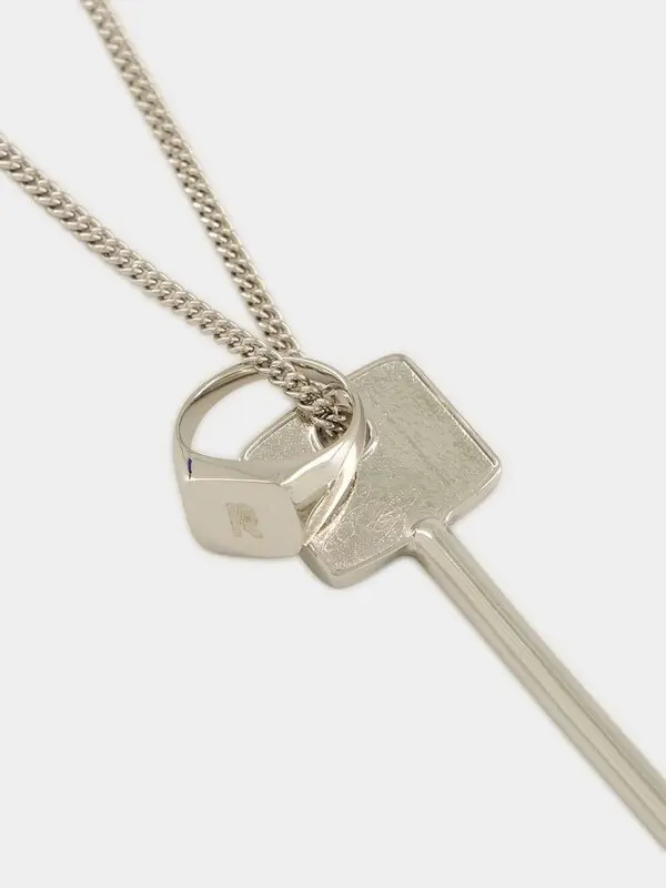 Rabanne Key Pendant Necklace - Silver