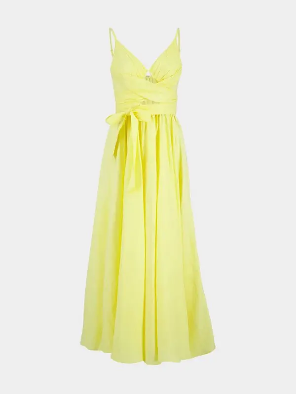 Zimmermann Awaken Linen Midi Dress - Yellow