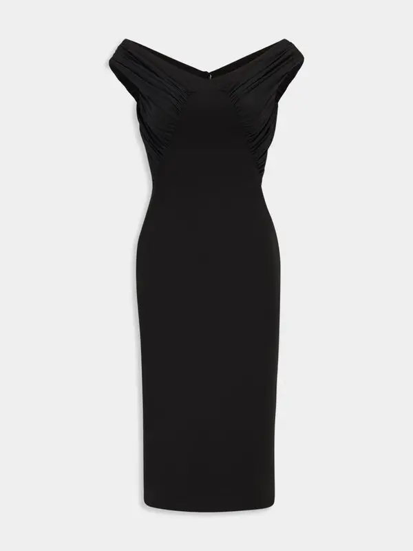 Dolce & Gabbana Crêpe Organza Bodycon Dress - Black