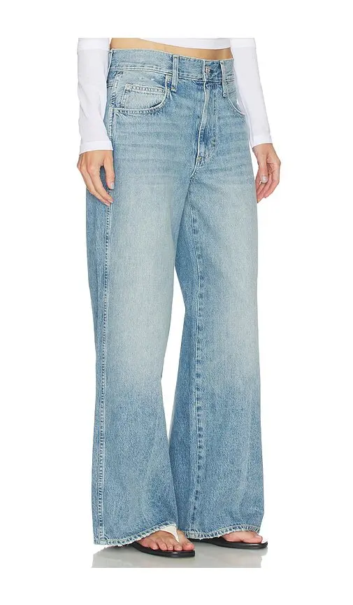 AMO Kira Jeans Wide Leg Denim With Faded Wash