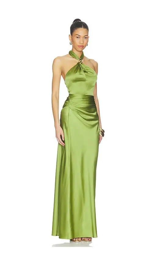Veronica Beard Izaren Halterneck Maxi Dress - Cactus