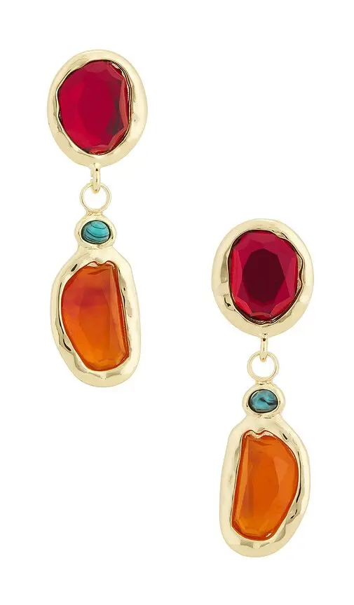 PETIT MOMENTS Mosaic Dangle Earrings - Scarlet