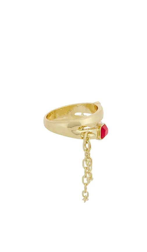 PETIT MOMENTS Ritual Ring With Gemstones And Chain Detail