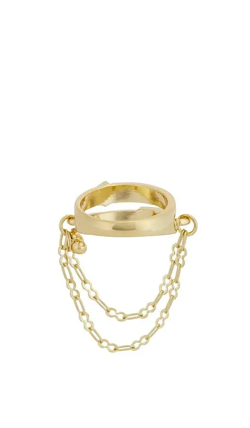 PETIT MOMENTS Ritual Ring With Gemstones And Chain Detail