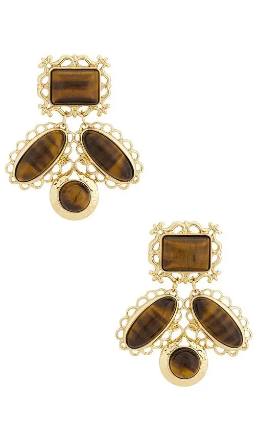 PETIT MOMENTS Wisteria Earrings - Gold & Brown