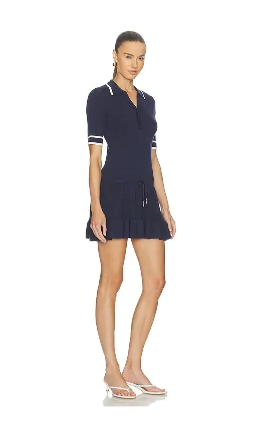 The Upside Plume Knit Collared Dress - Navy