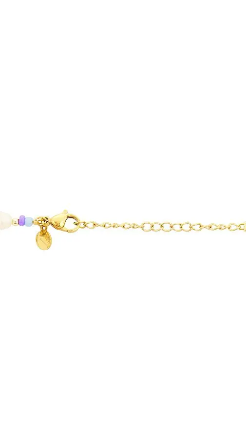 PETIT MOMENTS Beaded Pearl Bubble Initial Necklace - Multi