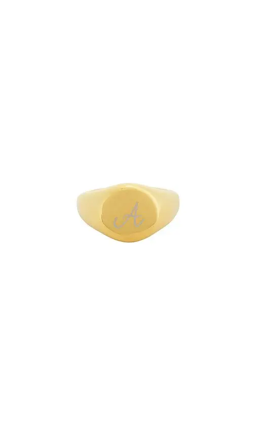 PETIT MOMENTS Initial Love Letter Ring - Gold