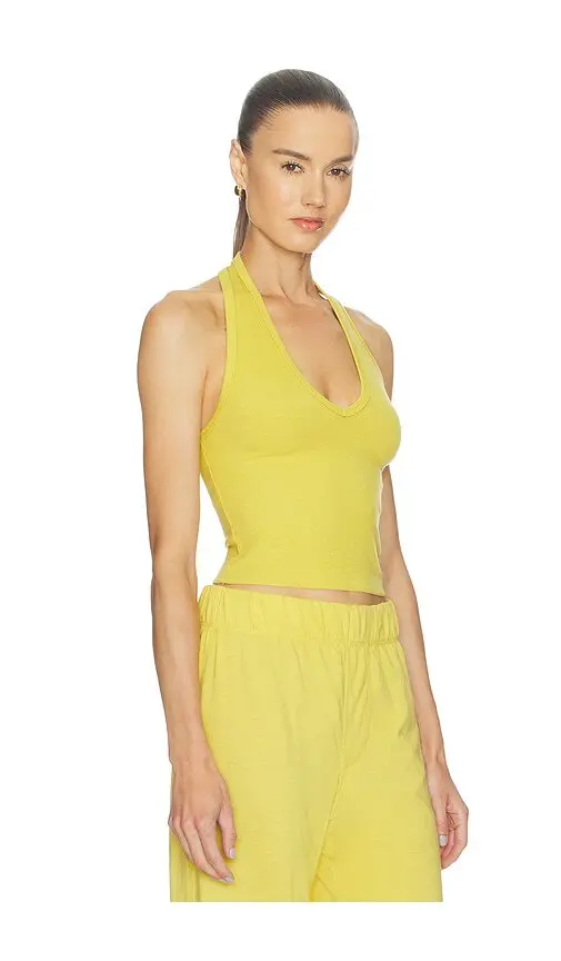 Eterne Butter Rib Cropped Halter Top