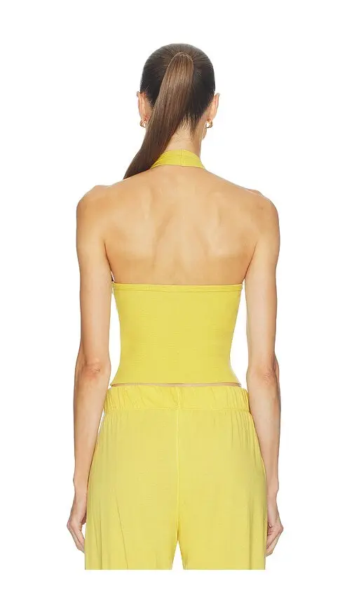 Eterne Butter Rib Cropped Halter Top