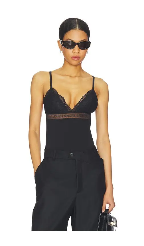 Polo Ralph Lauren Triangle Bodysuit In Black - Onyx