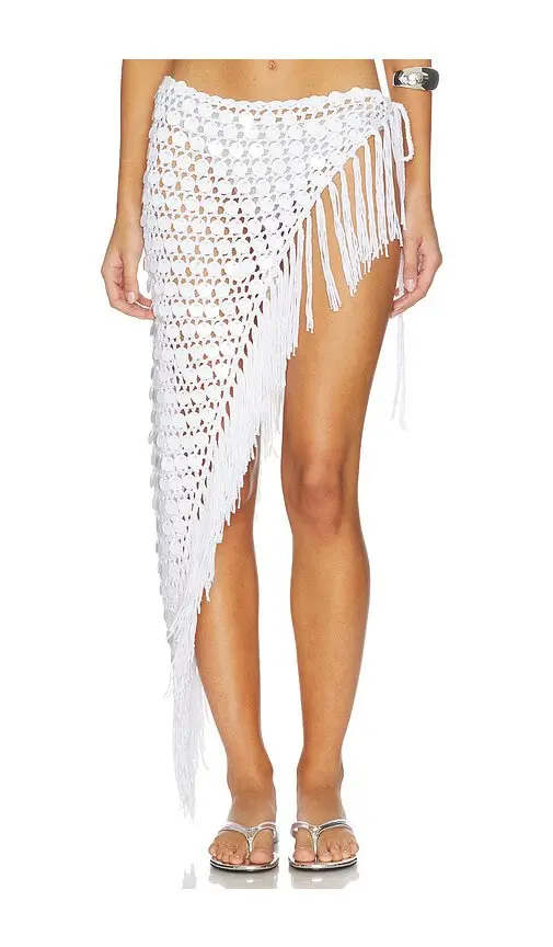 Superdown Roca Crochet Midi Skirt - White