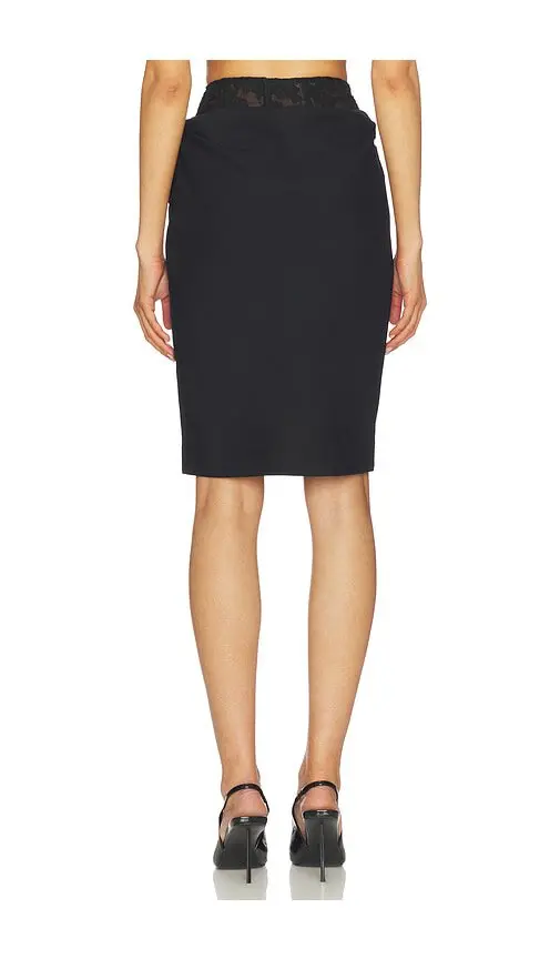 MARKGONG Lace Panel Midi Skirt