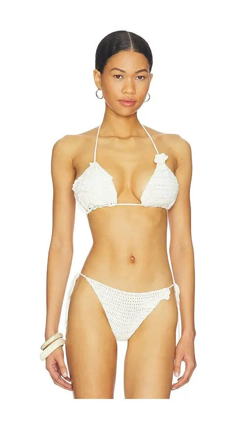 MORE TO COME Lakeisha Crochet Bikini Top - Ivory