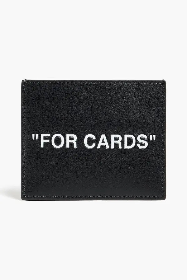 Off-White Printed Leather Cardholder - Black