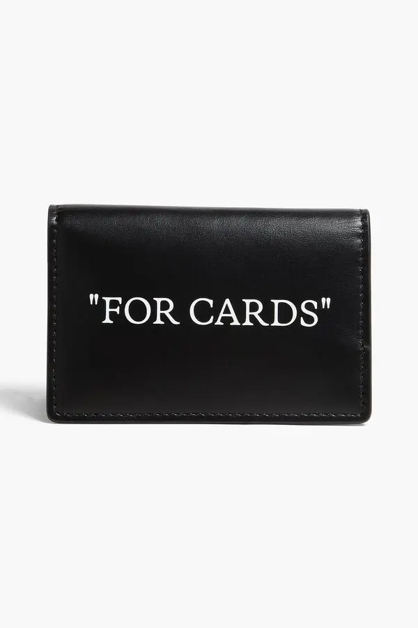 Off-White Printed Leather Cardholder - Black