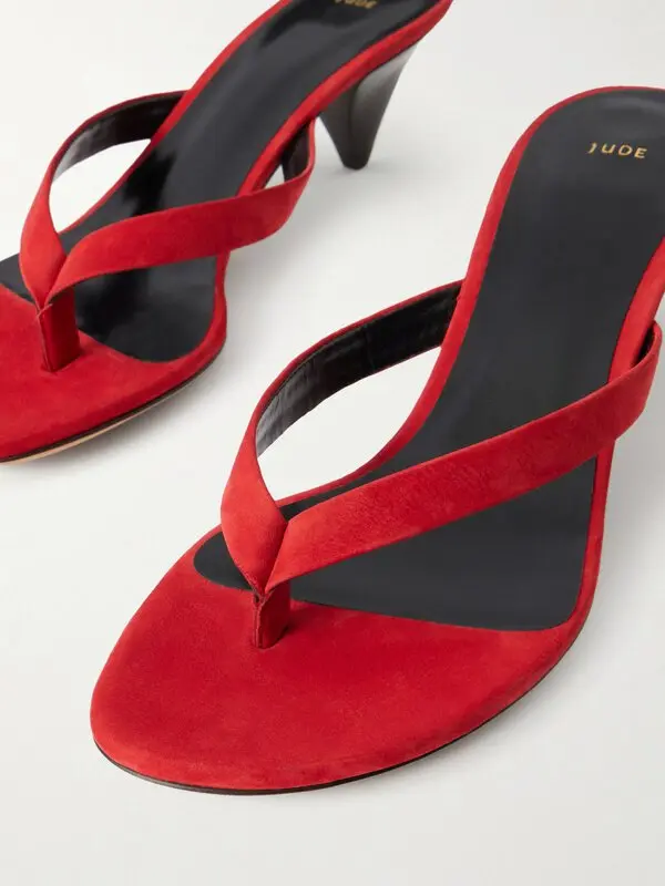 JUDE Rooty Suede Sandals - Red