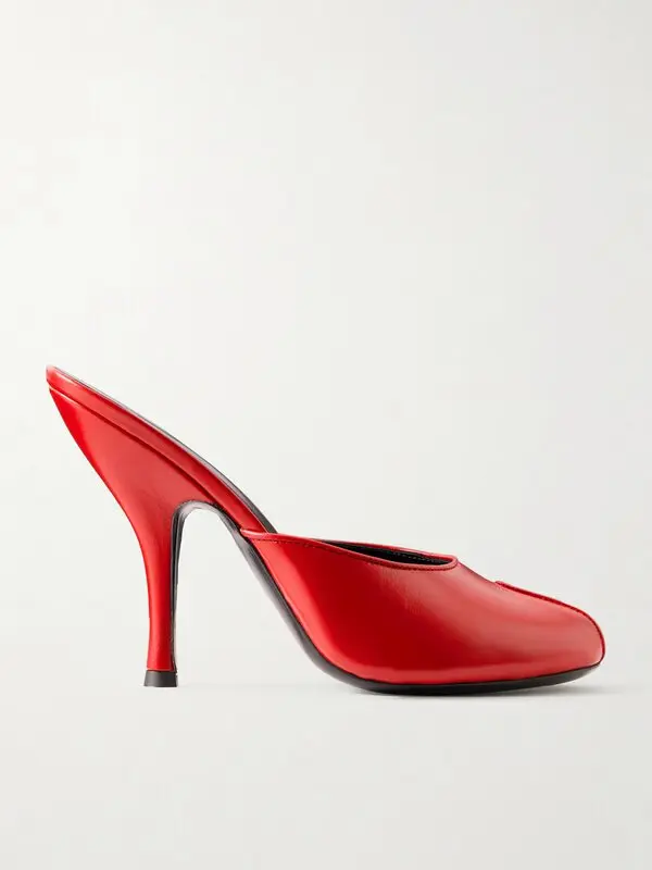 JUDE Date Leather Mules - Red