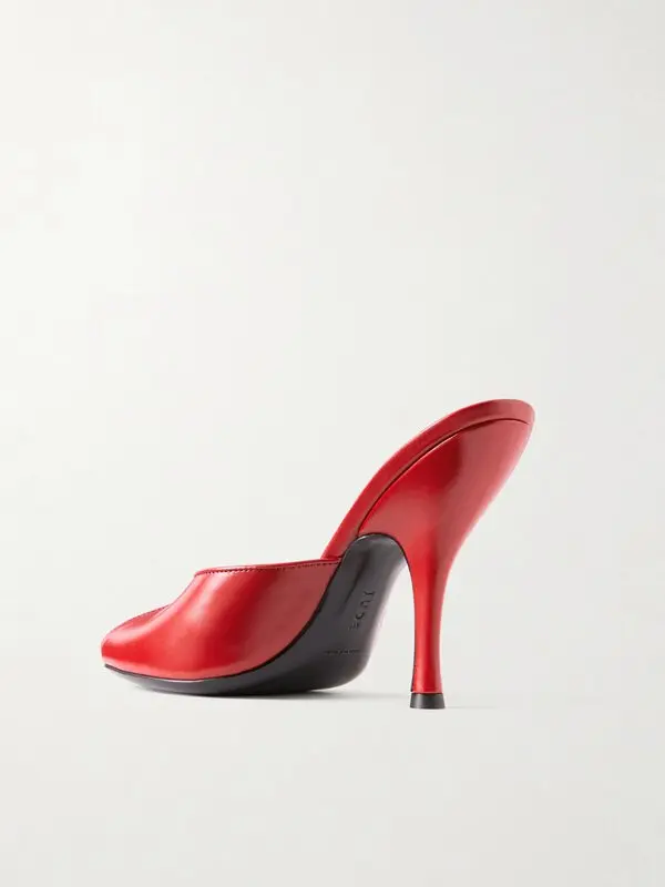 JUDE Date Leather Mules - Red