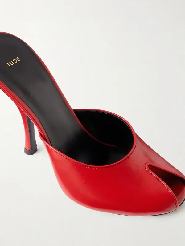 JUDE Date Leather Mules - Red