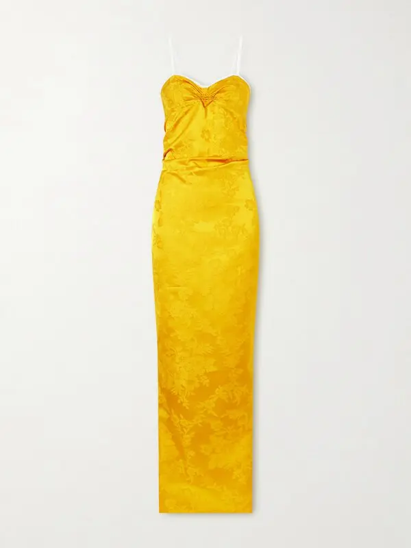 COLLEEN ALLEN Floral-jacquard Cotton-blend Gown