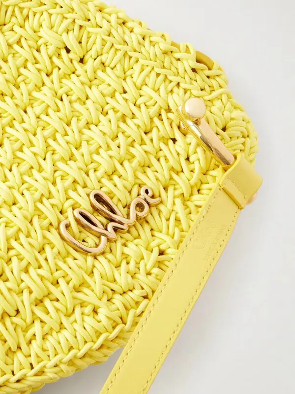 Chloé Tropicus Embellished Woven Shoulder Bag