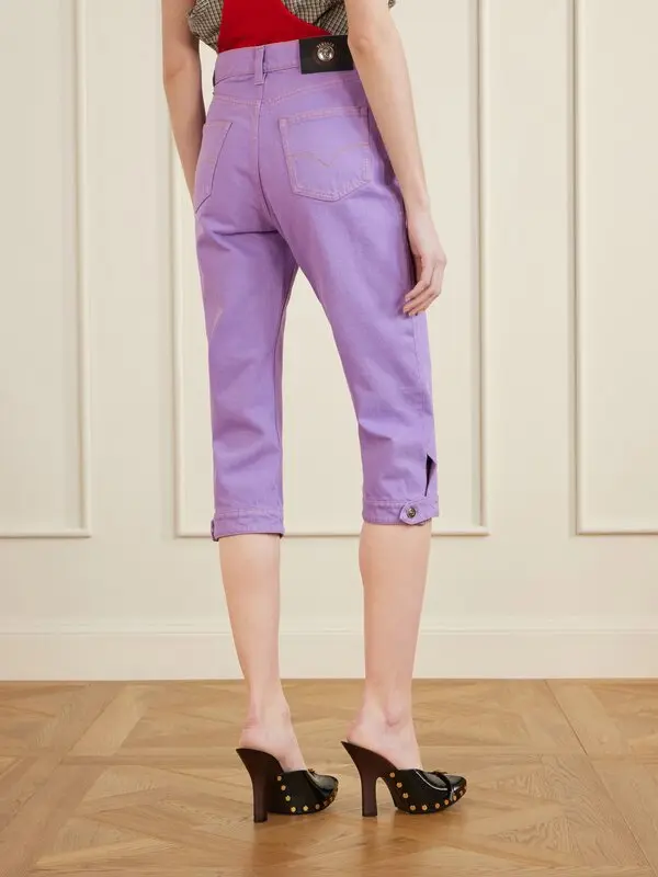Versace Capri Slim-leg Pants - Purple