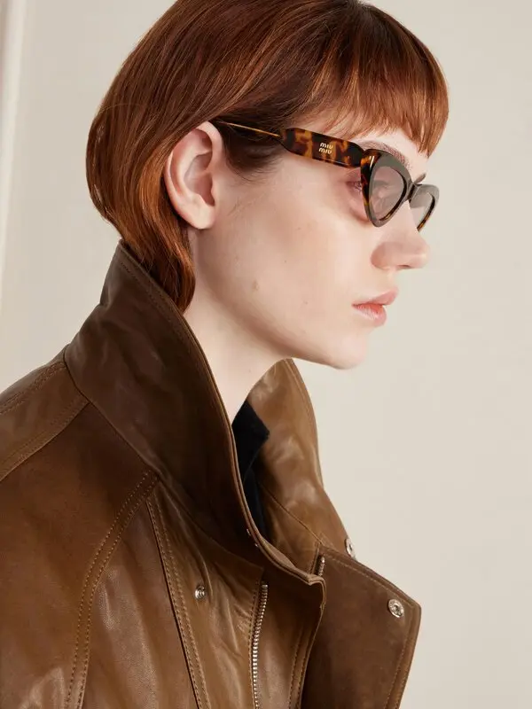 Miu Miu Cat-eye Acetate Sunglasses - Tortoiseshell