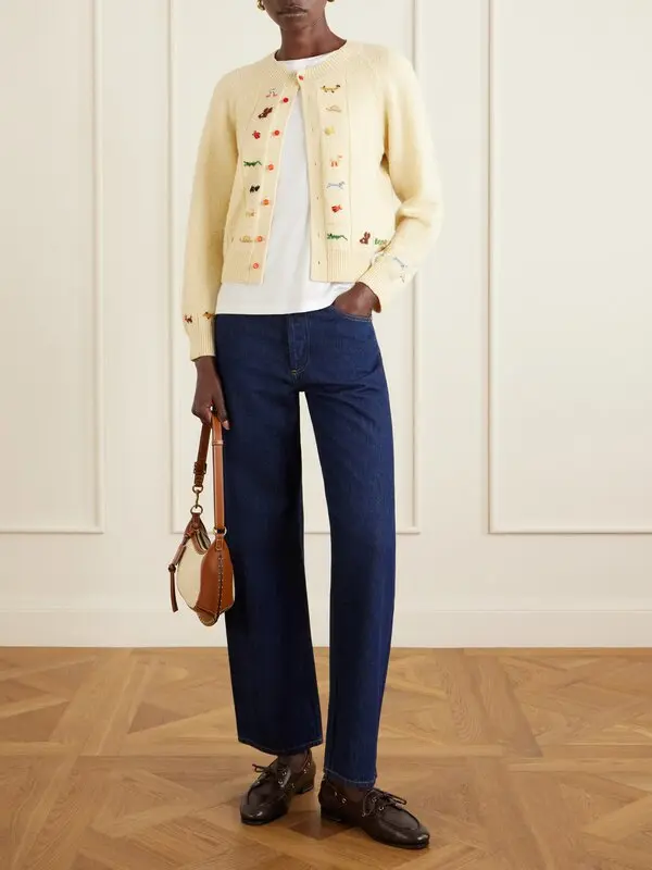 BODE Zoologist Embroidered Cardigan - Yellow