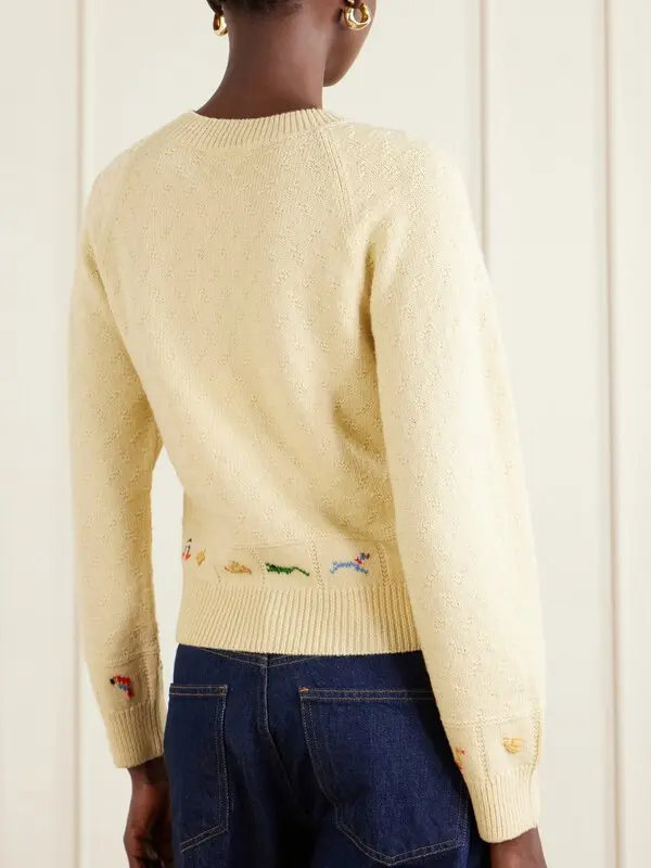 BODE Zoologist Embroidered Cardigan - Yellow