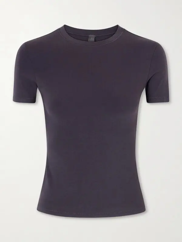 SKIMS Stretch-cotton Jersey T-shirt - Gray