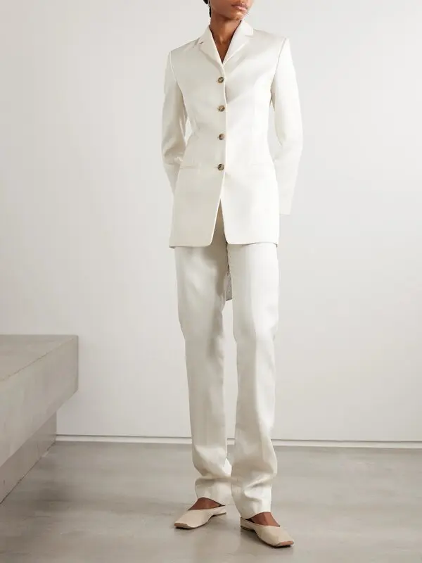Calvin Klein Adrian Wool And Silk-blend Blazer - Neutrals