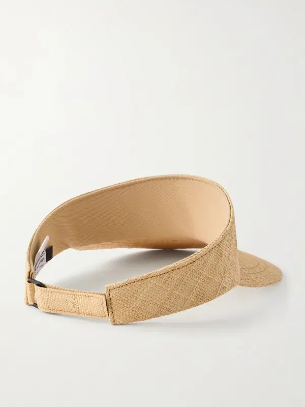 Ruslan Baginskiy Embroidered Straw Visor - Neutrals