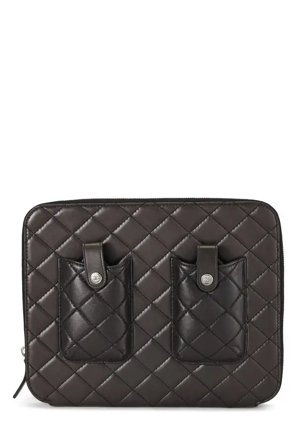 Chanel Lambskin Ipad Case - Black