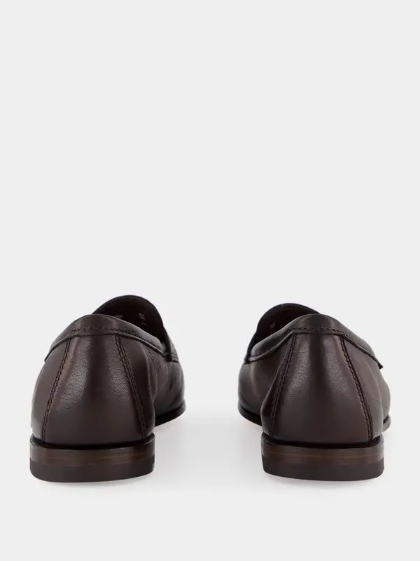 Santoni Calf Leather Carlo Loafers - Brown